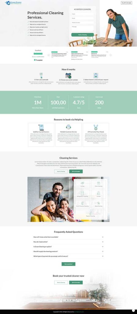 Top 6 Cleaning Business Landing Pages for Lead Generation