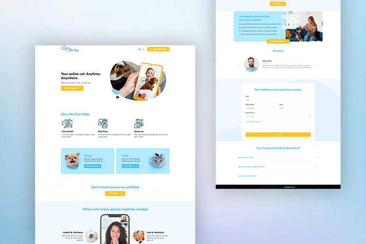 Pet Care Service Lead Generation Landing Page - Landing Layouts