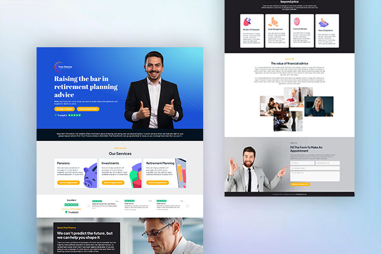 True Finance Advisor Lead Generation Landing Page - Landing Layouts
