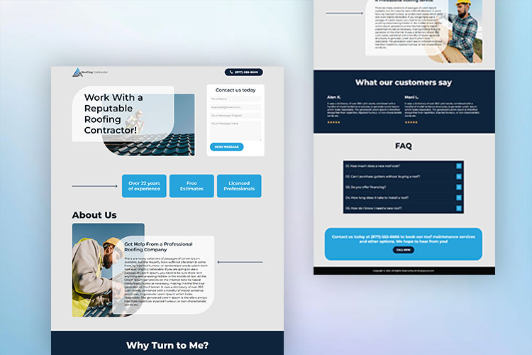 Best Roofing Contractor Lead Generation Landing Page - Landing Layouts