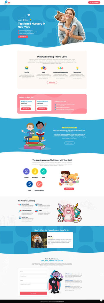 Kinder Garten Kids School Landing Page - Landing Layouts