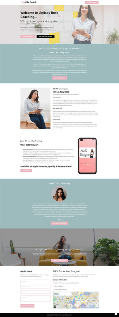High Converting Life Coach Lead Generation Landing Page